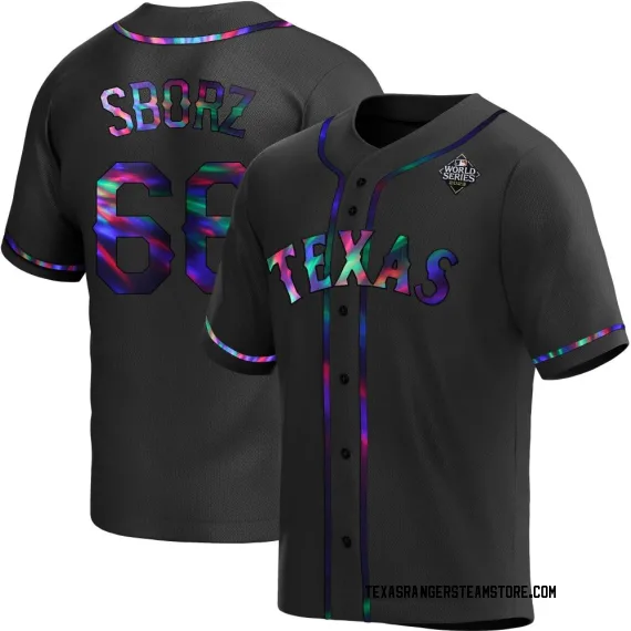 Texas Rangers Josh Sborz Official Black Holographic Replica Youth ...