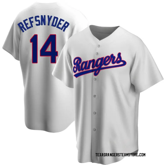 Texas Rangers Rob Refsnyder White Replica Youth Home Cooperstown ...
