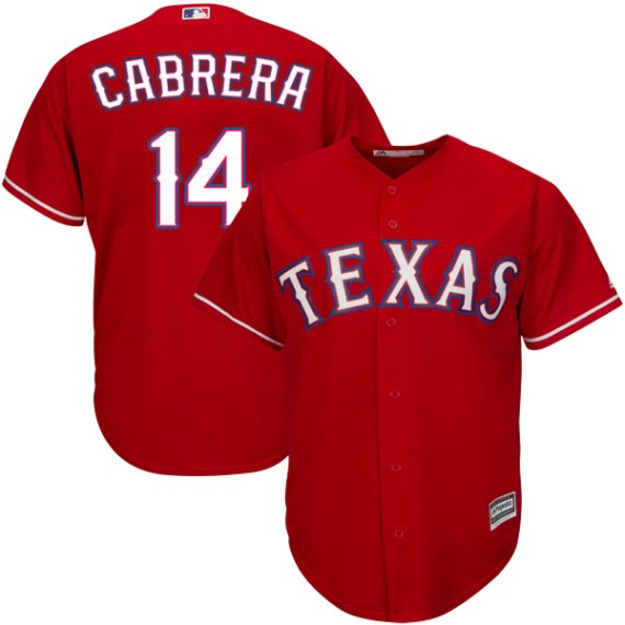 Texas Rangers Asdrubal Cabrera Official Red Replica Youth Majestic Cool ...